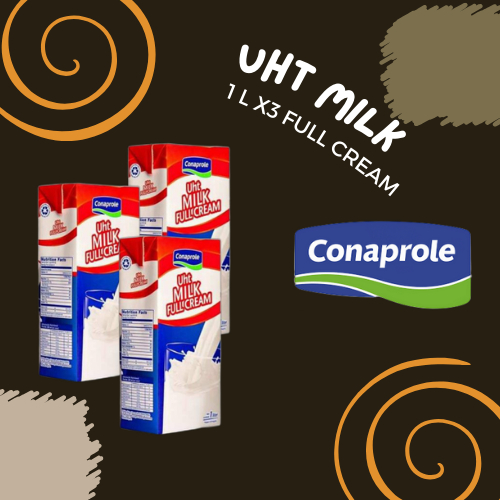 Conaprole UHT Full Cream Milk (Long Life Milk) 1Lx3 - Rich & Creamy for ...