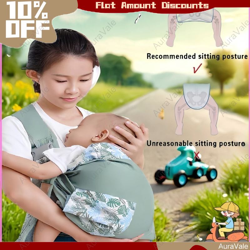 AuraVale Baby Carrier With Hip Seat Cloth For Newborn 0-12 Months ...