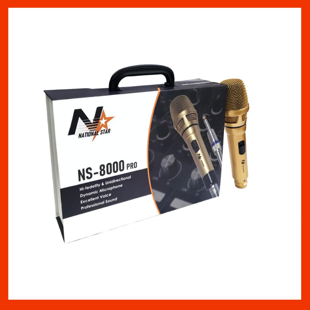 GOLD National Star NS-8000 PRO Wired Karaoke & Videoke Microphone - 10M ...