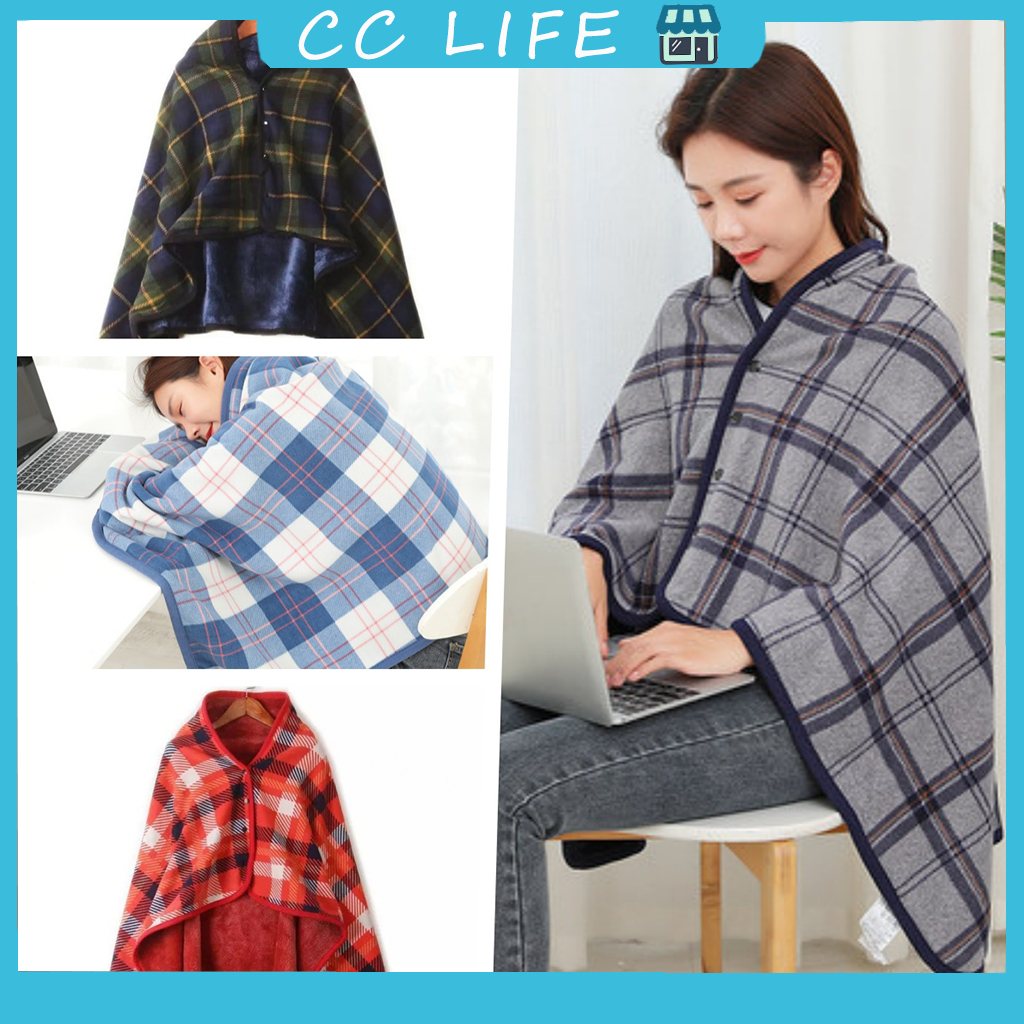 2025 New Office Shawl Wearable Wool Blanket With Buttons Warm Blanket ...