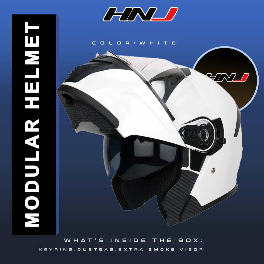 HNJ YM-629 modular Dual Visor helmet full face for motorcycle couple ...