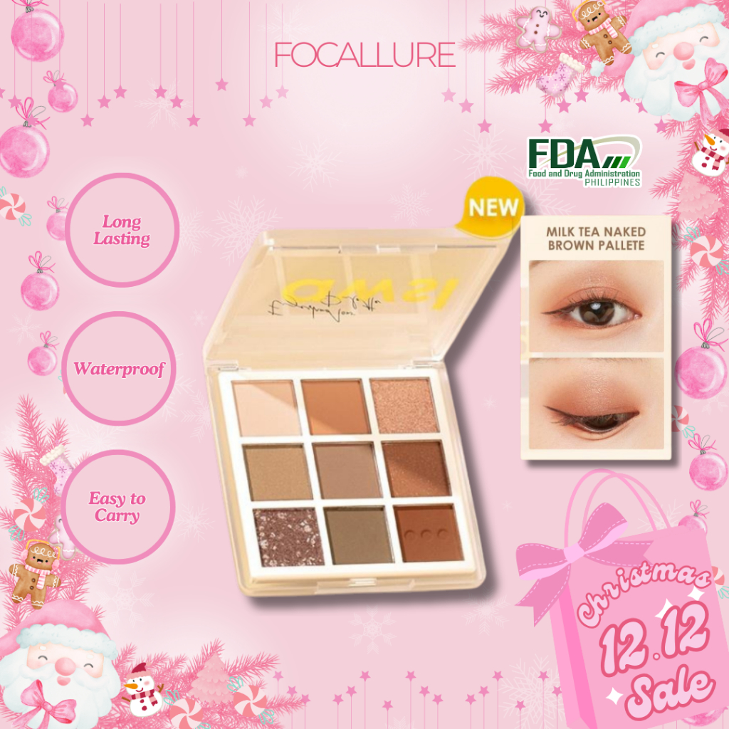 FOCALLURE 9 Colors Eyeshadow Palette Waterproof Highly Pigmented Smooth ...