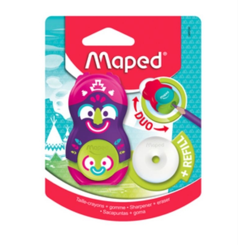 MAPED 049130 Loopy Fancy sharpener-eraser 1hole Blue Red Purple Inclus ...