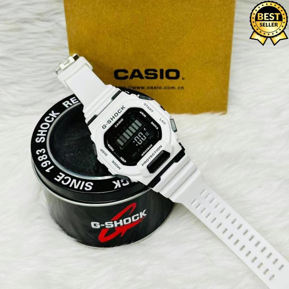 Casio GBD-200 New Waterproof Digital All White Resin Band Sports Watch ...