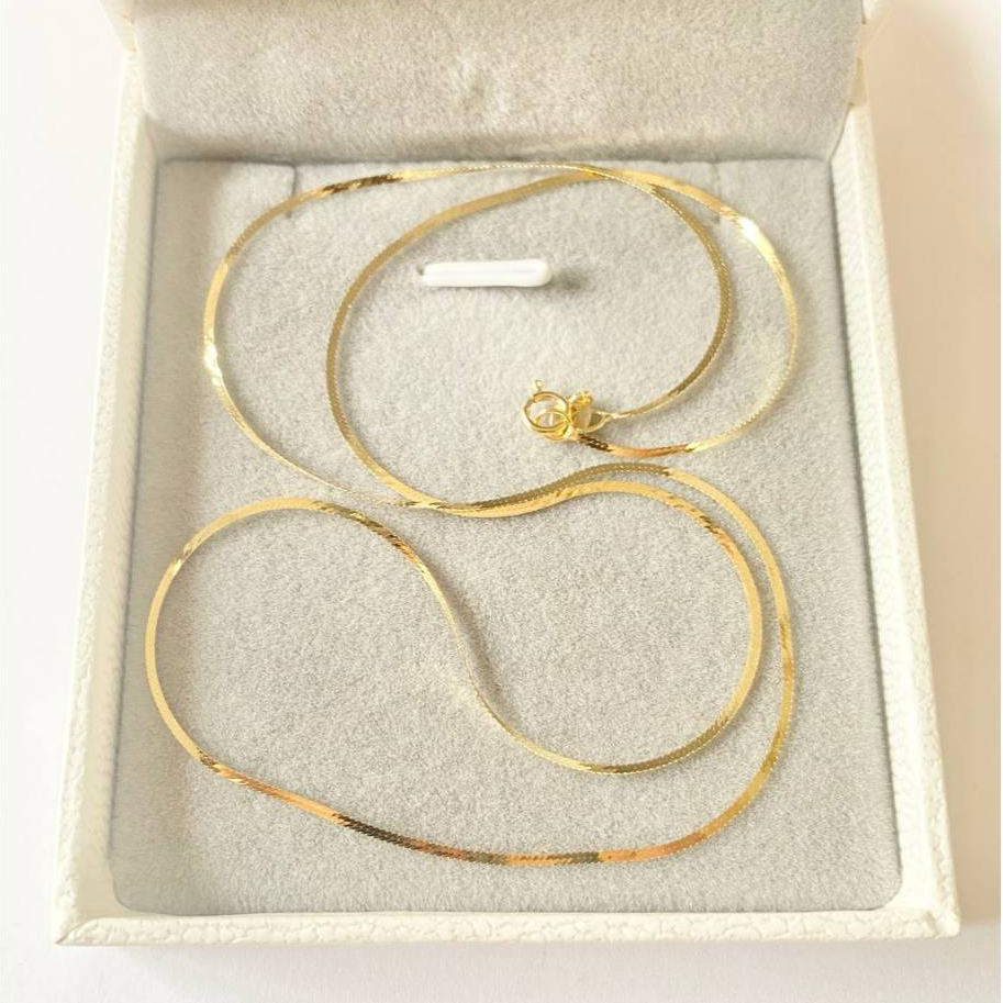 Pawnable 18K Saudi Gold Thin Snake Chain Necklace | Shopee Philippines