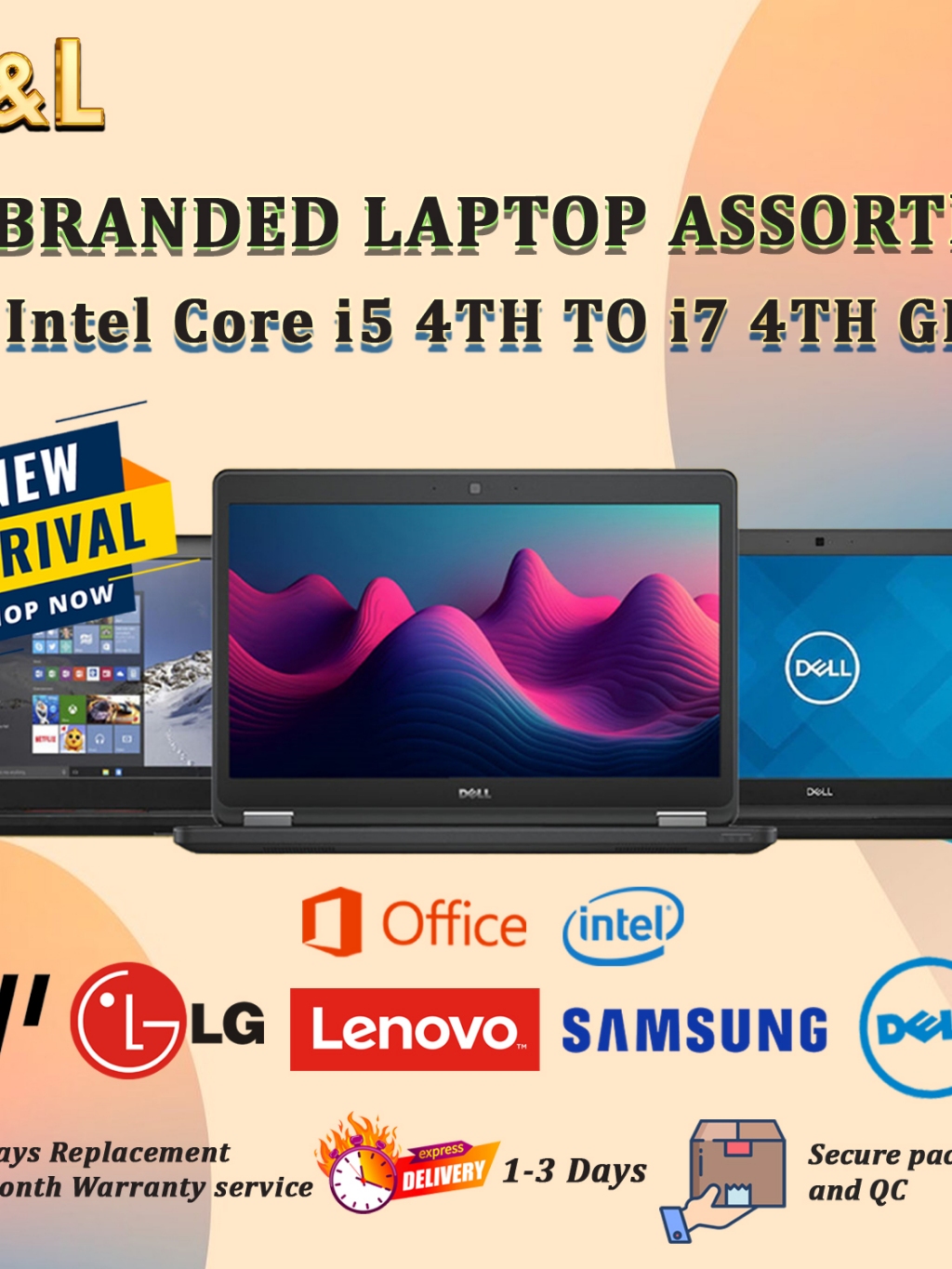 LAPTOP ASSORTED BRAND i5 4th TO i7 4th gen 8GB+120SSD(UPGRAD ...