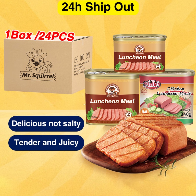 Mr.Squirrel 340g × 24 (1BOX) Premium Luncheon Meat Ready-to-Cook ...