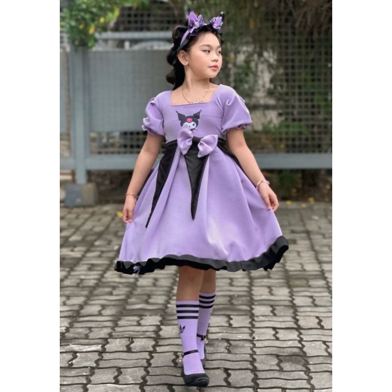 Little Vella Kuromi Puff Dress with Headband ( 3-10 Years Old) | Shopee ...