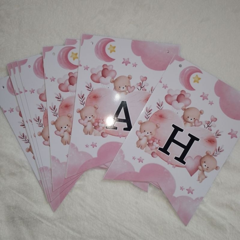 Pink Theme Happy Christening Banner Pink Party Decorations | Shopee ...