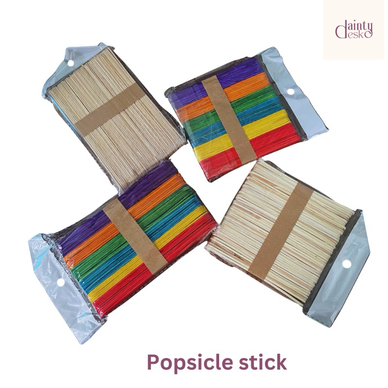 Popsicle stick plain and assorted color (50 pcs per pack) | Shopee ...