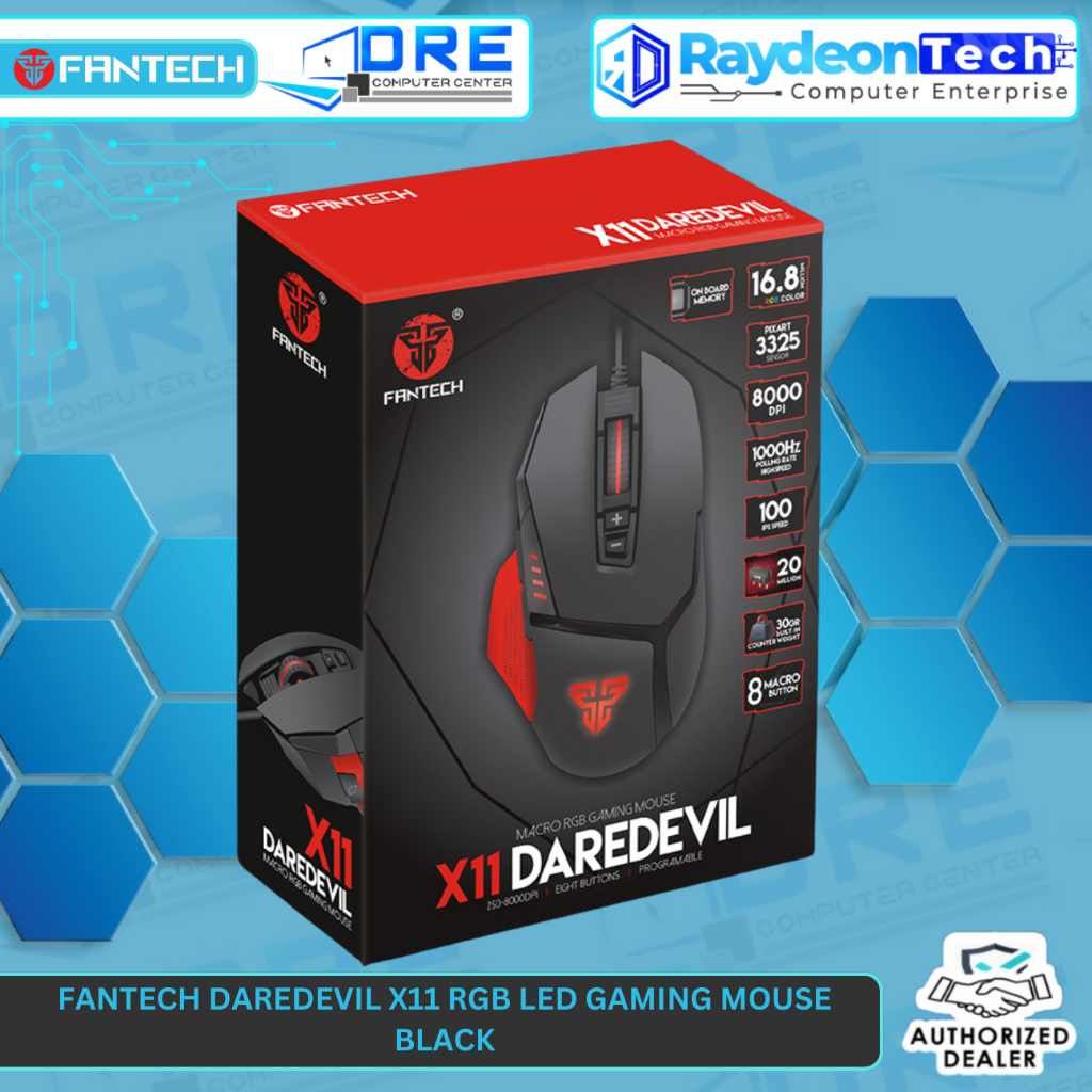 Fantech Daredevil X11 RGB LED Gaming Mouse Black | Shopee Philippines