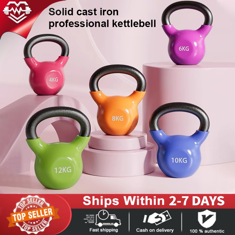 Dumbbell Set for Men Professional Kettlebell 2/4/6/8/10KG Pure iron Solid Kettlebell | Shopee ...