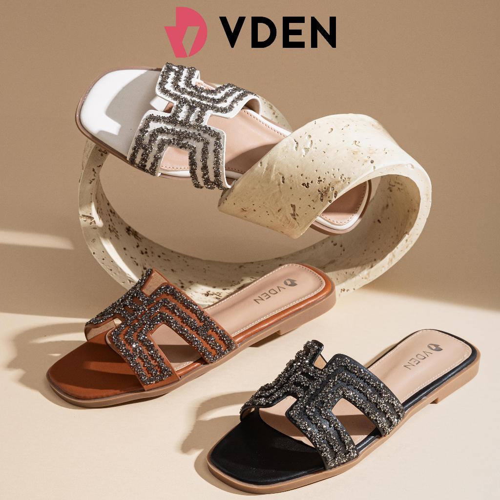 VDEN Flat Sandals Fashion Rhinestone Women's Slippers 002-A12 | Shopee ...