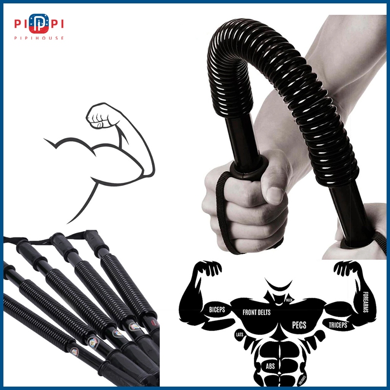 20/30/40/60Kg Power Twister Spring Bar Chest Arm Strength Training ...