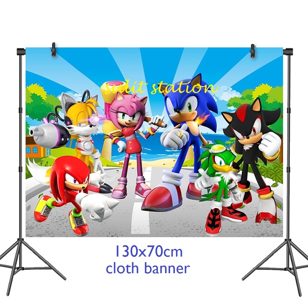 SONIC HEDGEHOG PARTY CANVASS CLOTH BANNER TARPAULIN POSTER favors needs ...