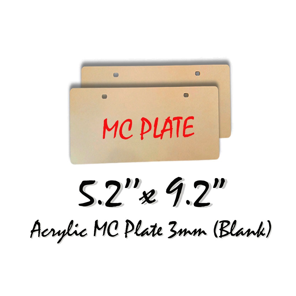 Blank Acrylic Motor Plate / Motorcycle Plate Number Cover / MC Plate ...