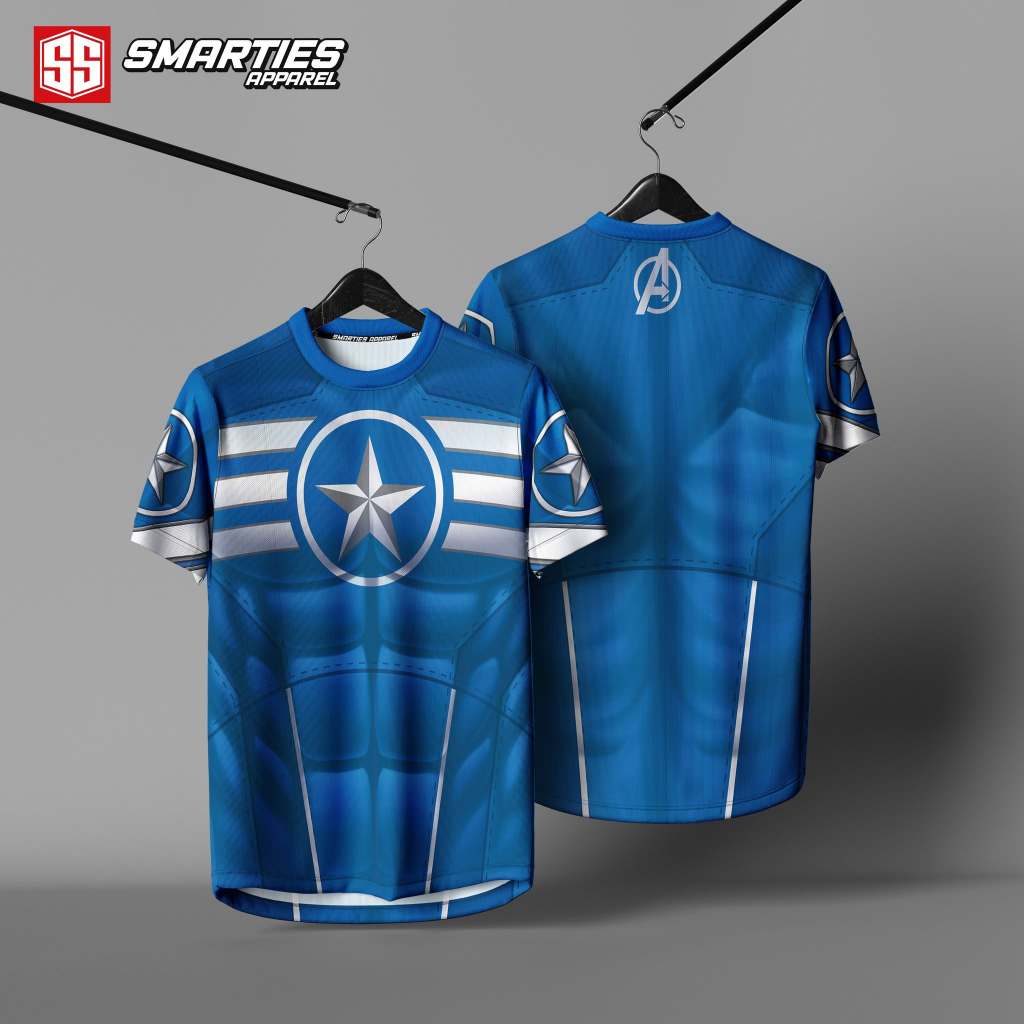 Smarties Apparel Supershirt Captain America SS0008 Gym Running Beach ...