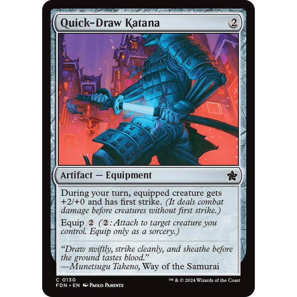 Magic the Gathering - Quick-Draw Katana - MTG Colorless - FDN - NM ...