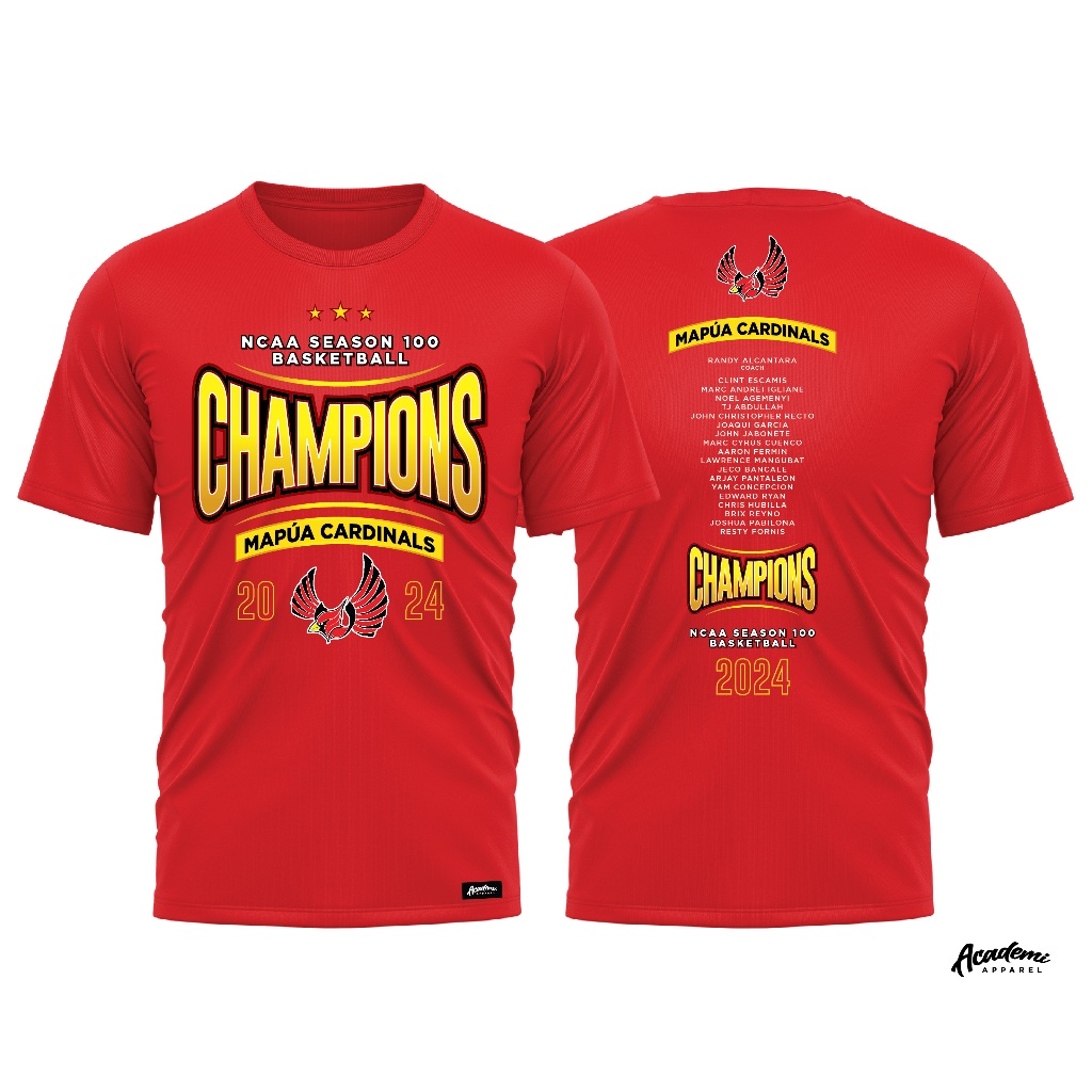 MAPÚA CARDINALS 2024 CHAMPIONS T-SHIRT / Mapúa Cardinals Basketball ...