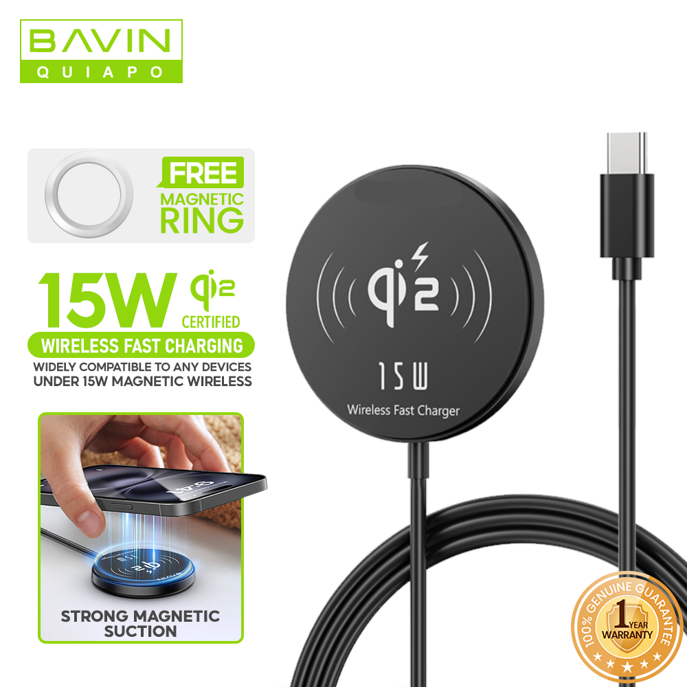 BAVIN PC2021 15W Qi2 Magnetic Wireless Suction Fast Charging w/ Free ...