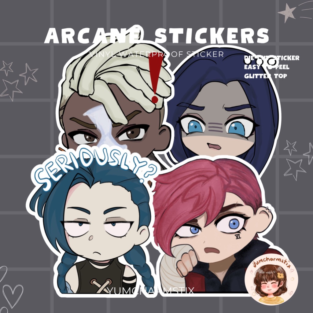 Cute Arcane Vinyl Stickers | Arcane Waterproof Stickers VI, Caitlyn ...
