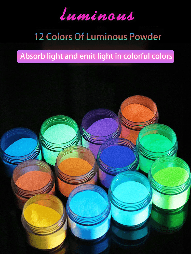 12 colors luminous powder water-based resin glue DIY long-lasting ...