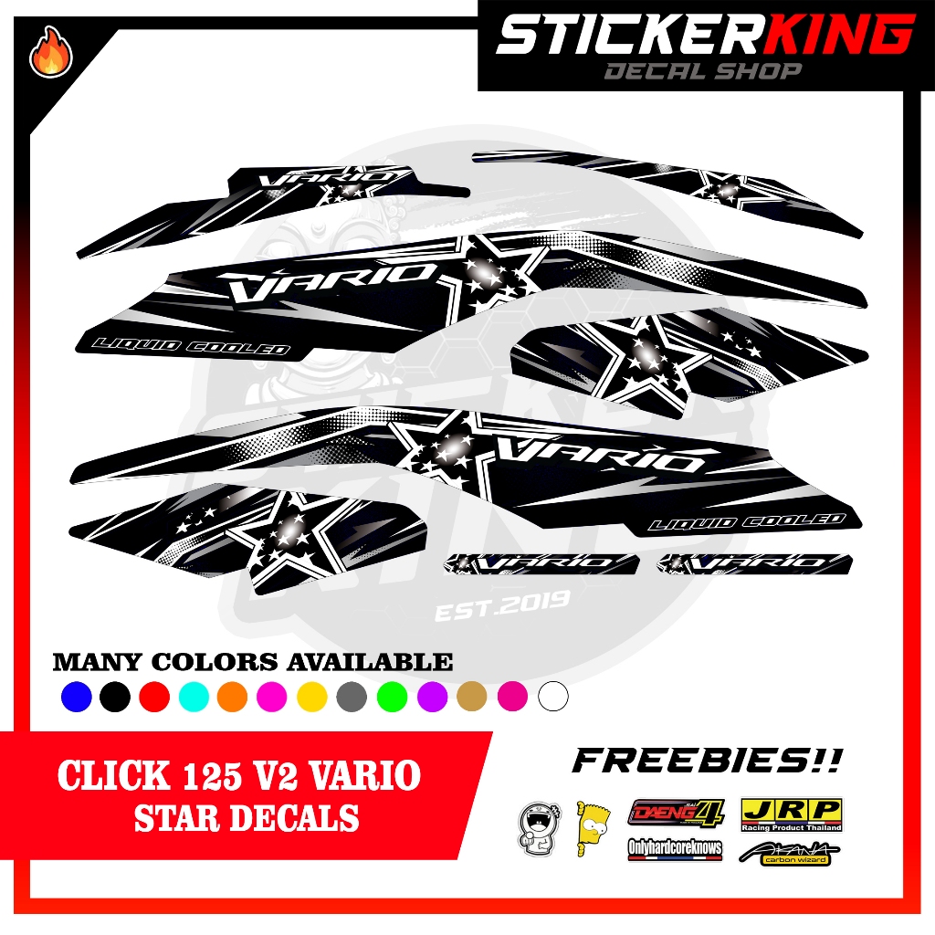 Click 125i V2 Vario Star Decals with Freebies Stickers Thailand Indo ...