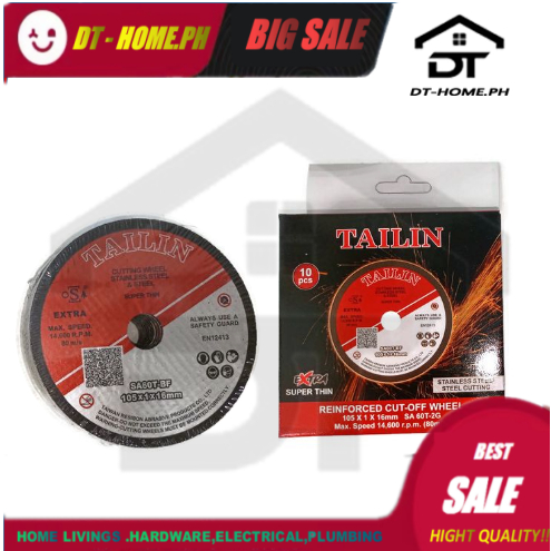 LOW PRICE ---- PER 10PCS Tailin Super Thin Cutting Disc 4" | Shopee ...