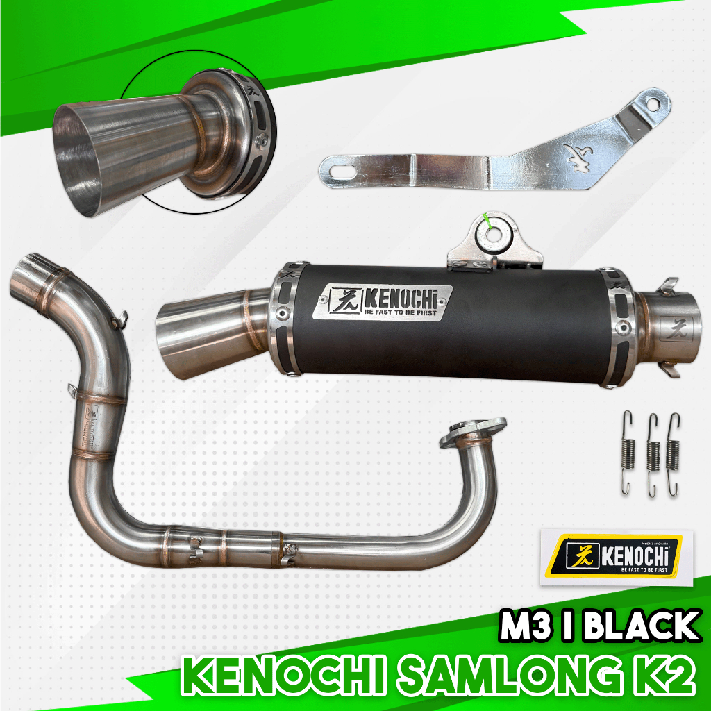KENOCHI PIPE SAMLONG K2&K3 BLACK FOR MIO/M3/VARIO/NMAX V2 INDO CONCEPT ...