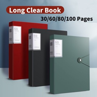 Clear Book Long File Folder Organizer Long Size 30/60/80/100 Page Bond ...