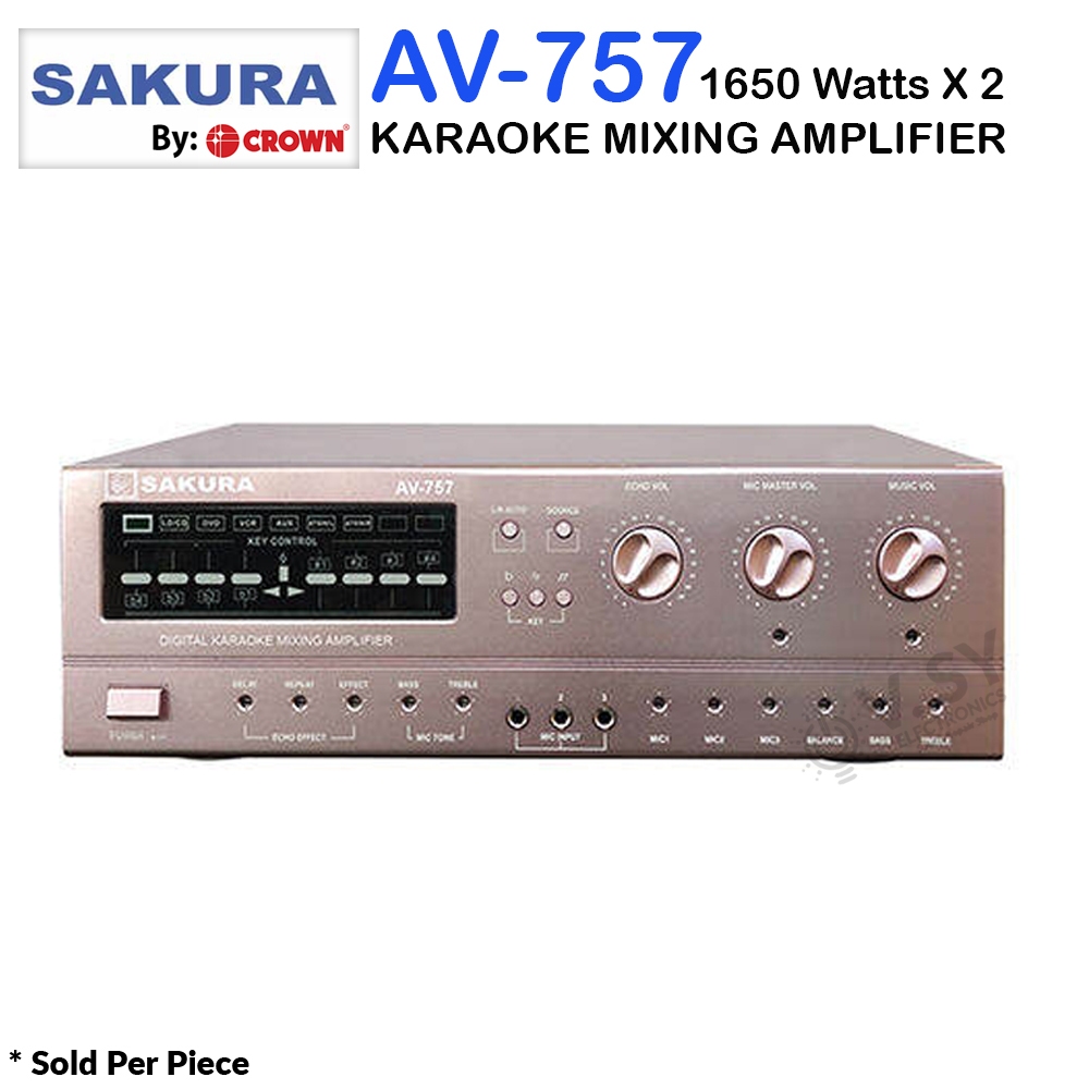 Original Sakura AV-757 1650 Watts x 2 Karaoke Mixing Amplifier | Shopee Philippines