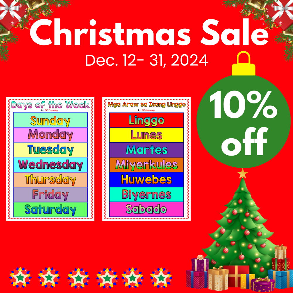 DAYS OF THE WEEK and ARAW SA ISANG LINGGO Laminated Educational Wall ...