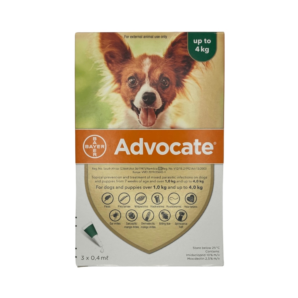Advocate Flea & Tick Spot On for Small Dogs 4kg or less (3 x .4ml ...
