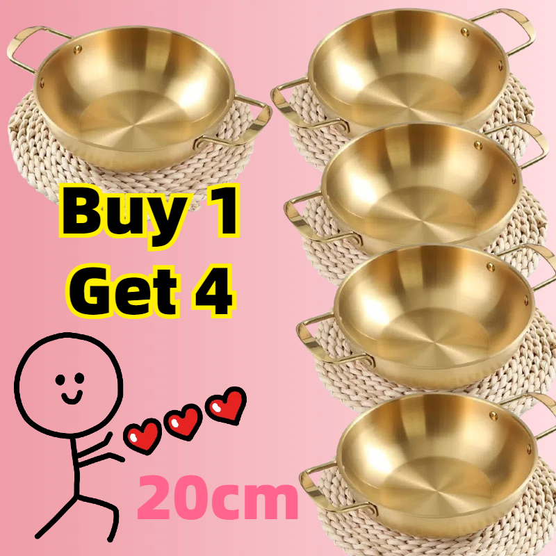 Buy1 get4 Korean Pot Stainless Steel Cooking Pots Seafood Double Ear ...