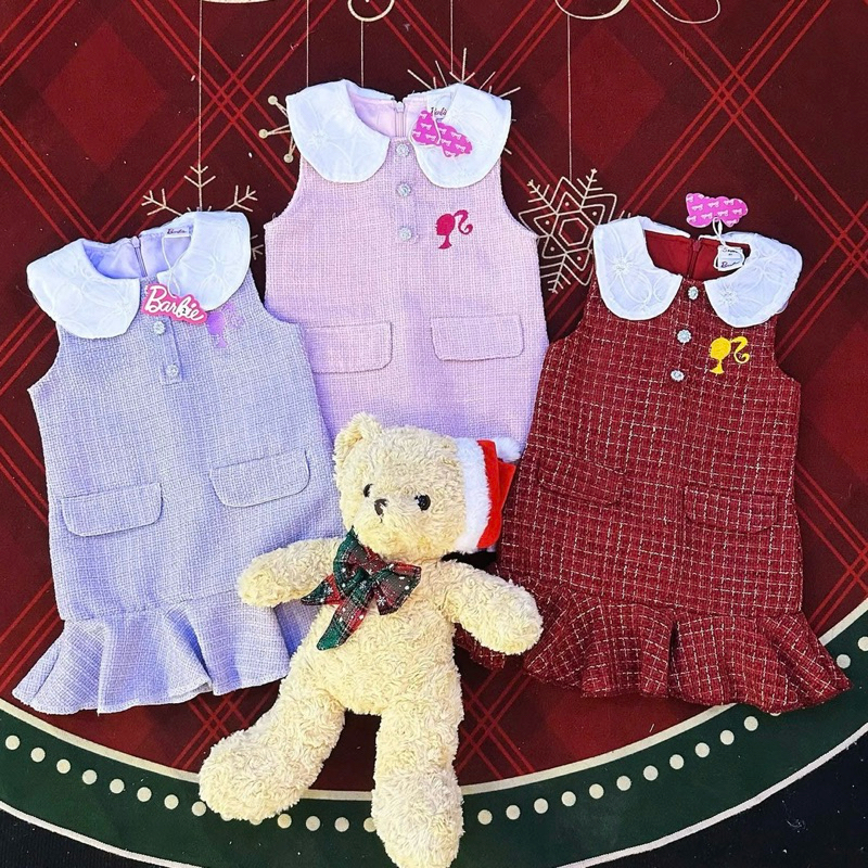 OOTD Barbie Tweed Collar Sleeveless Dress (6M-9 y/o) | Shopee Philippines