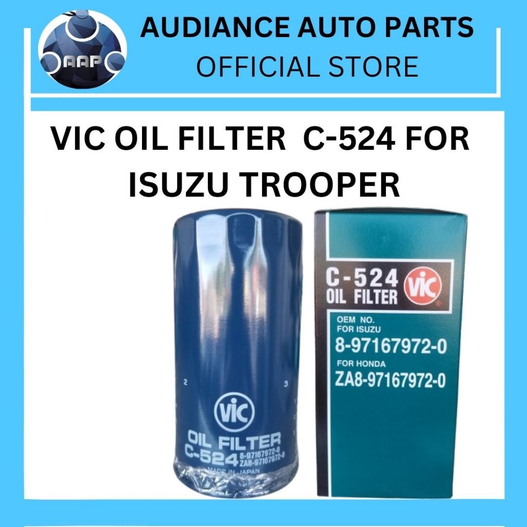 ORIGINAL VIC OIL FILTER C-524 FOR ISUZU TROOPER | Shopee Philippines