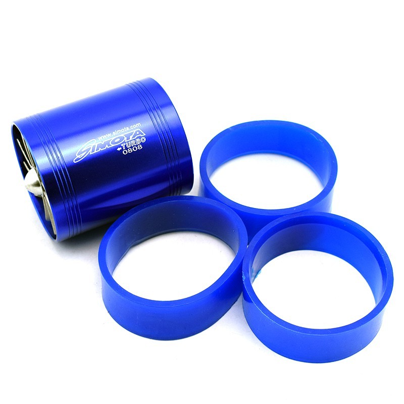 Blue Simota Double Turbine Turbo Charger Air Intake Gas Fuel Gas Saver ...