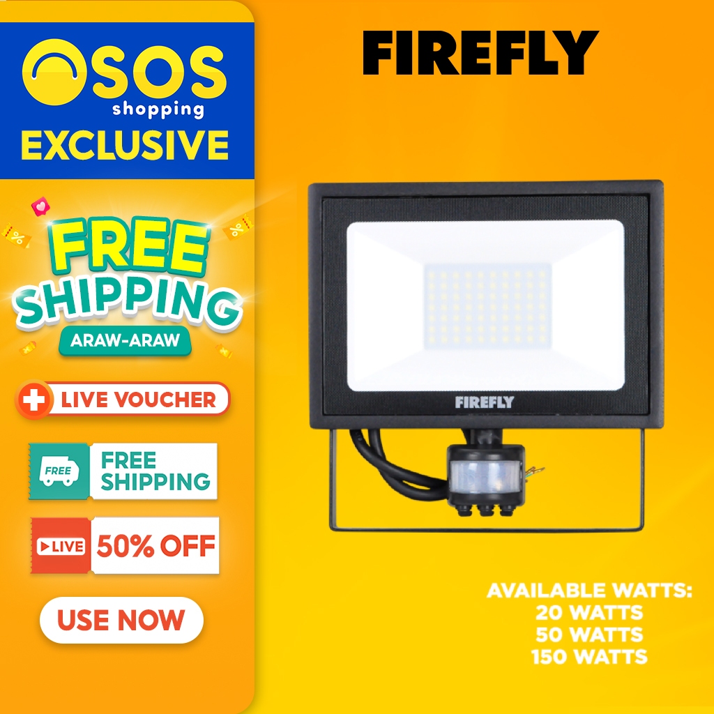 Firefly 20W to 150W Terra Floodlight with Motion Sensor Daylight •OSOS ...