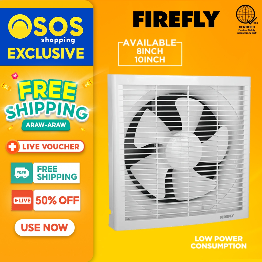 FIREFLY 8 Inches / 10 Inches Wall Mounted Exhaust Fan 25W-35 FEFW20/08W ...