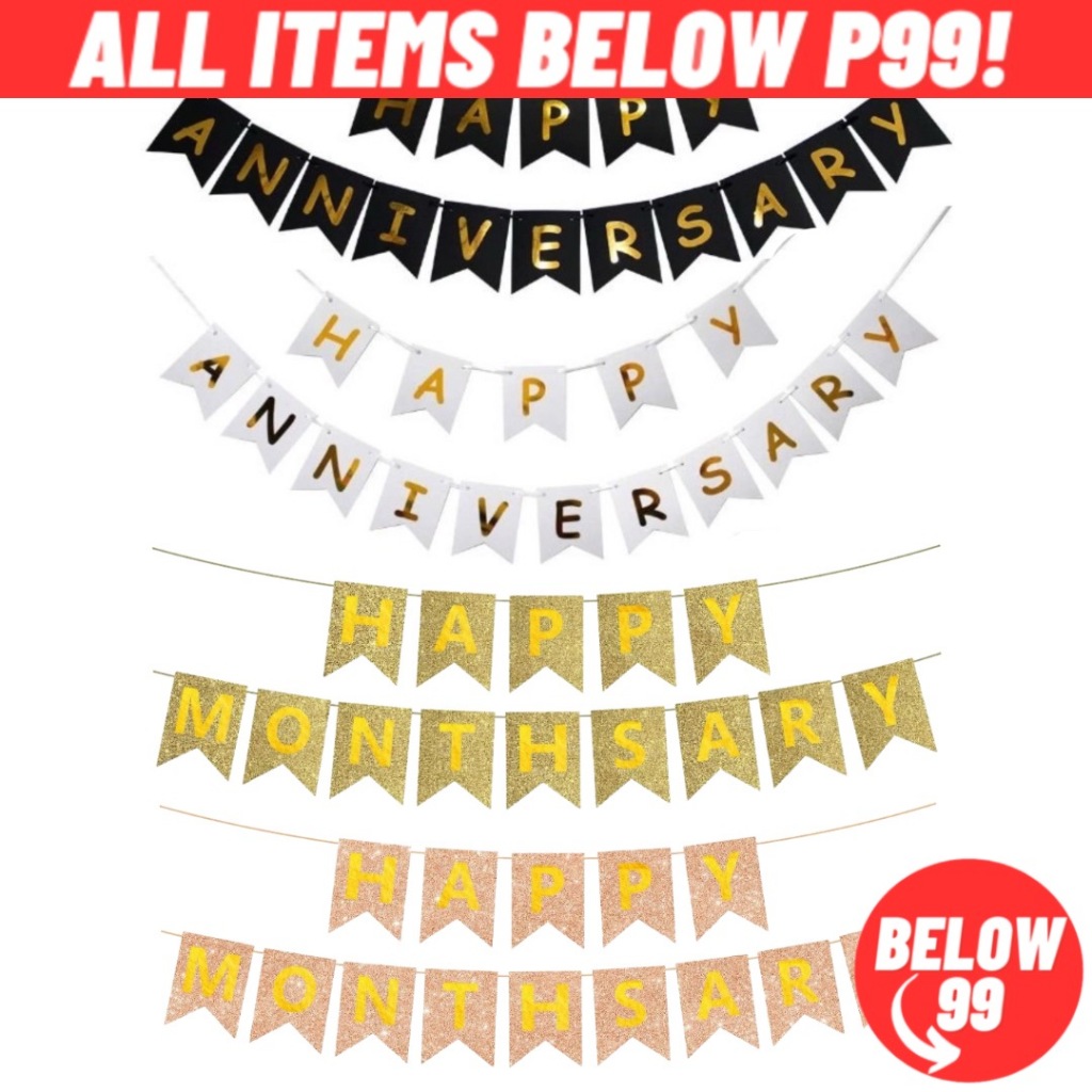 Happy Anniversary Banner Anniversary Decoration Theme Monthsary Party ...