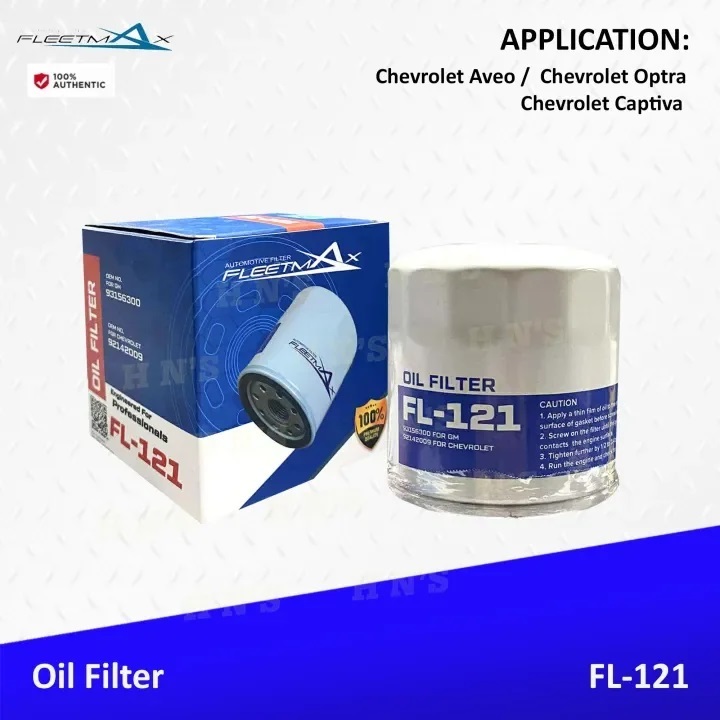 Fleetmax Oil Filter Chevrolet Aveo /Opra / Captiva ( FL-121 ) | Shopee ...