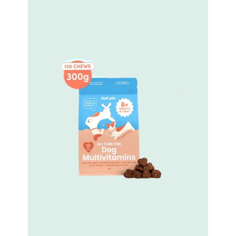 Floof 8 in 1 Dog Multivitamin Treat 300g (120 chews) with Probiotics ...
