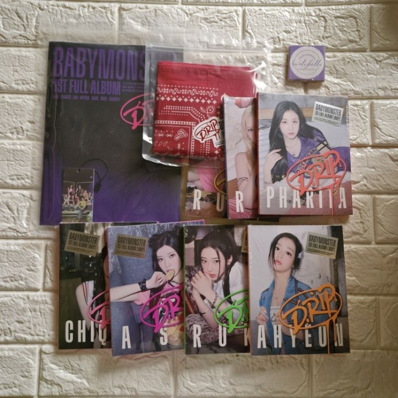 BABYMONSTER DRIP ALBUM PHOTOCARD 1ST FULL ALBUM BANDANA LIMITED BINDER ...