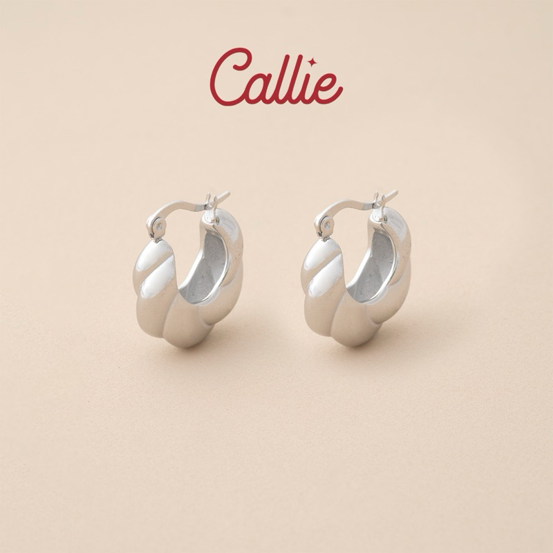 Callie Stainless Steel Yumi Silver Chunky Earrings Shop Callie | Shopee ...