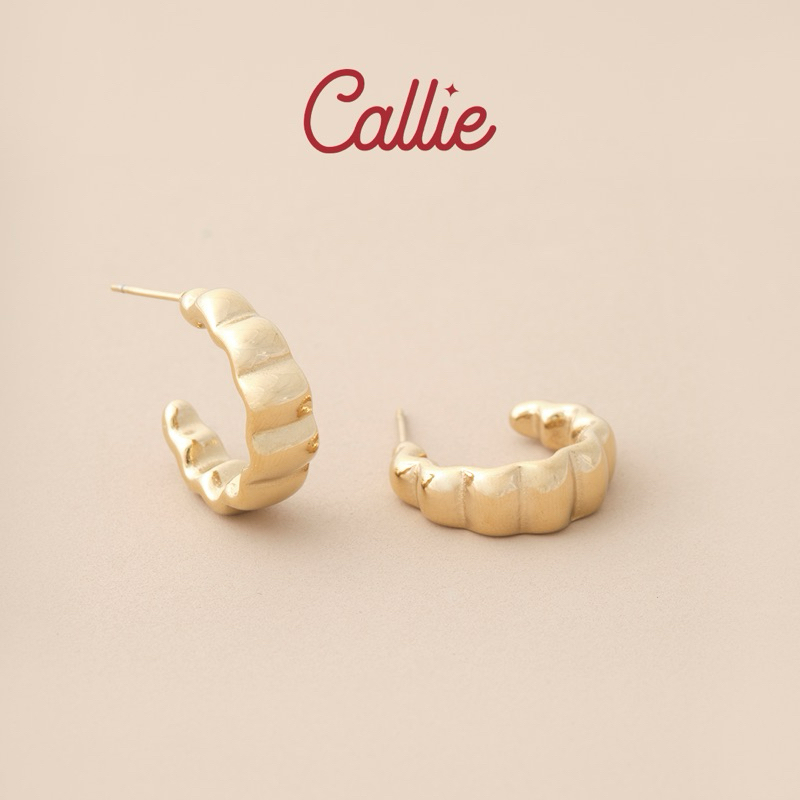 Callie Stainless Steel Rachel Textured Hoop Earrings Shop Callie ...