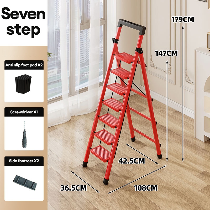 7 Step Ladder Foldable Steel | Shopee Philippines