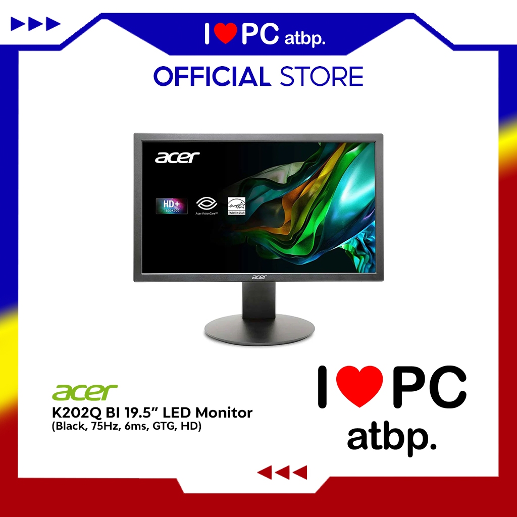 Acer K202Q BI 19.5" 75Hz 6ms GTG HD (LED Monitor, Black) | Shopee ...