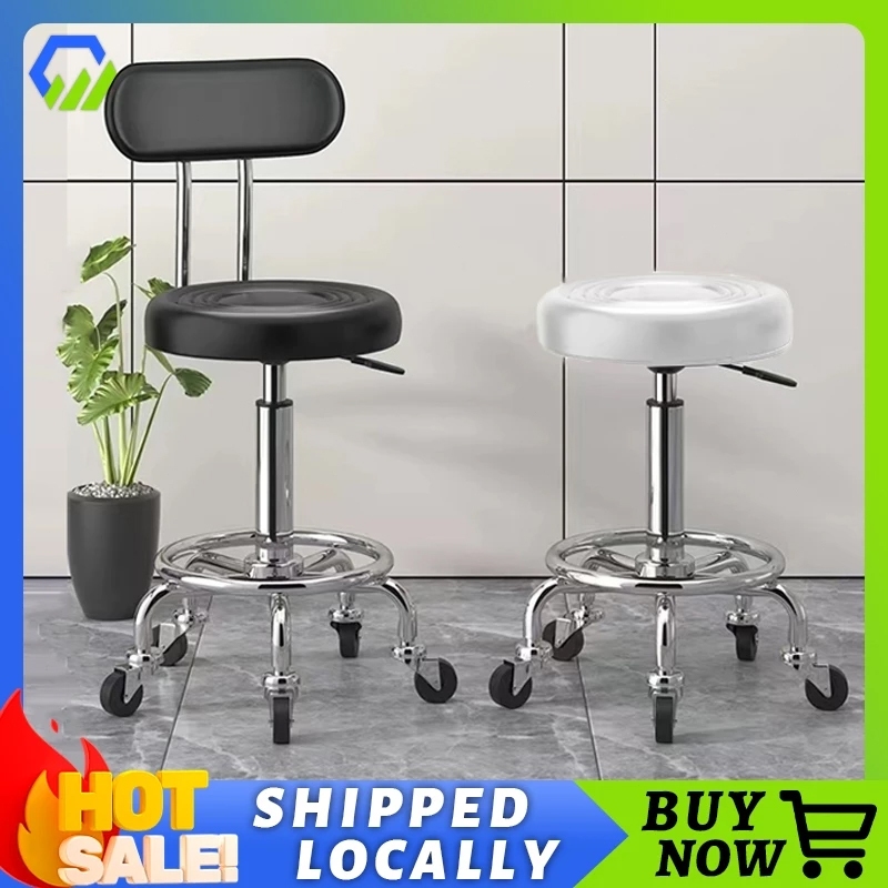 Chair with wheels Salon Stool Work Bar Stool SPA Stylist Hydraulic ...