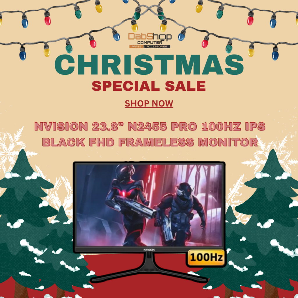 NVISION 23.8" N2455 PRO 100HZ IPS BLACK FHD FRAMELESS MONITOR | Shopee ...