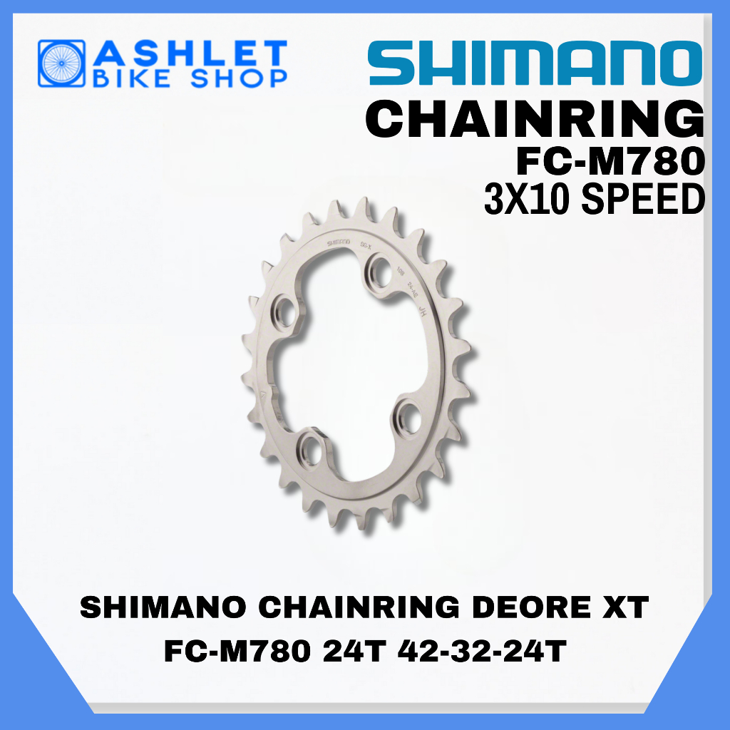ORIGINAL SHIMANO DEORE XT FC-M780 24T Chainring 3x10 Speed 64mm PCD - ASHLET BIKE SHOP | Shopee ...